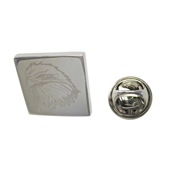 Kiola Designs | Accessories | Silver Toned Etched Eagle Bird Head Lapel ...